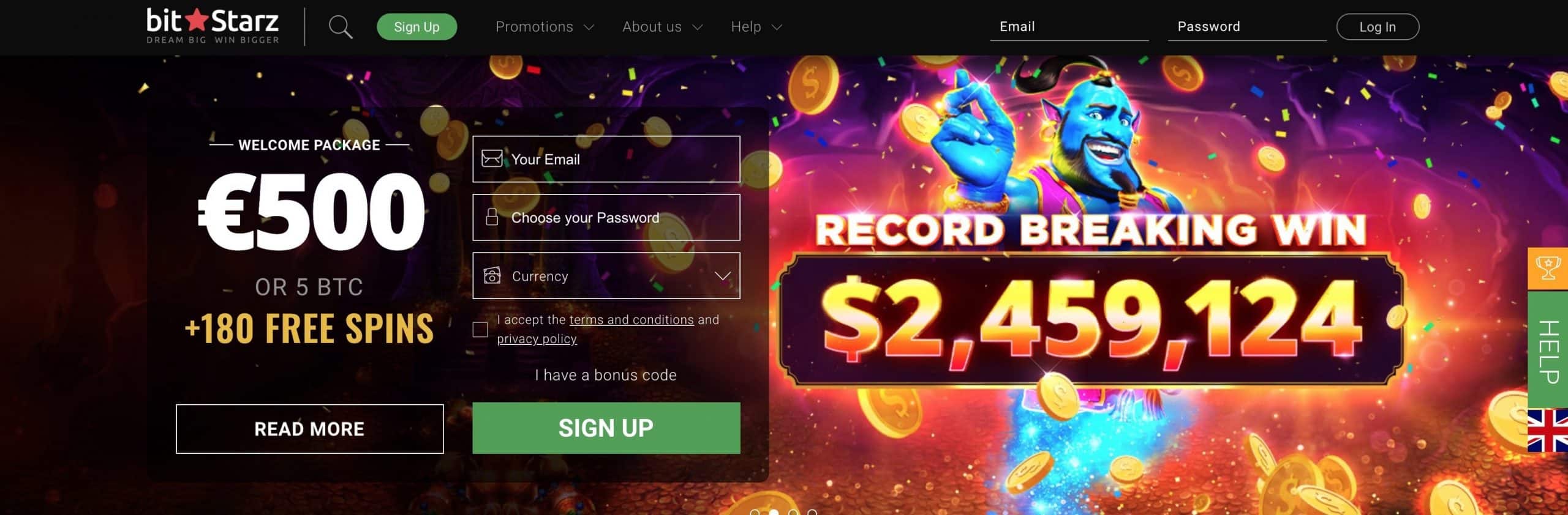 BitStarz Casino Italia » Bonus 500€ o 5 BTC + 180 Free Spin